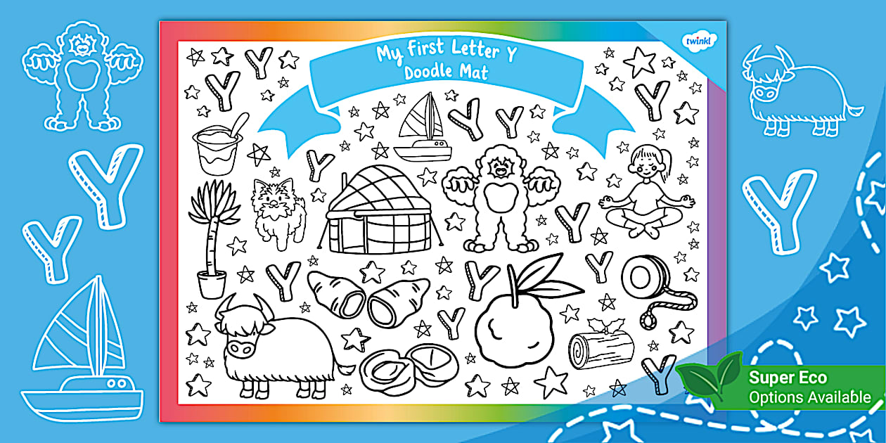 My First Letter Y Doodle Mat (teacher made) - Twinkl