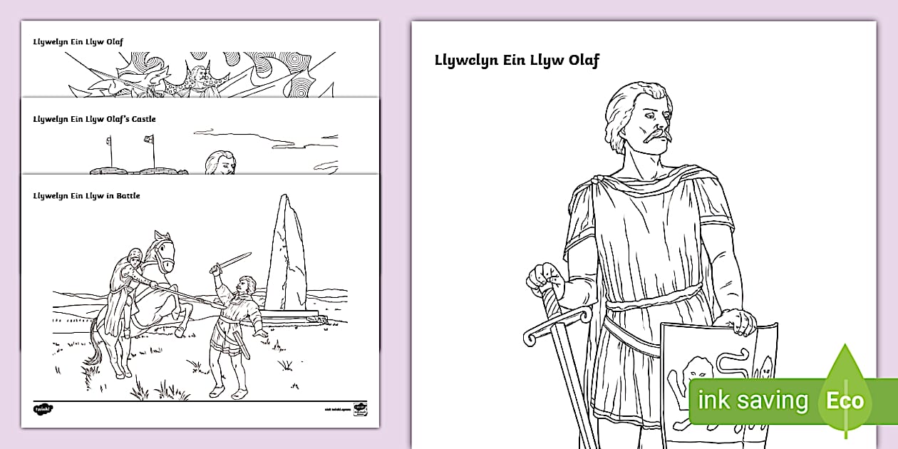 Llywelyn ein Llyw Olaf: Colouring Pages (Teacher-Made)
