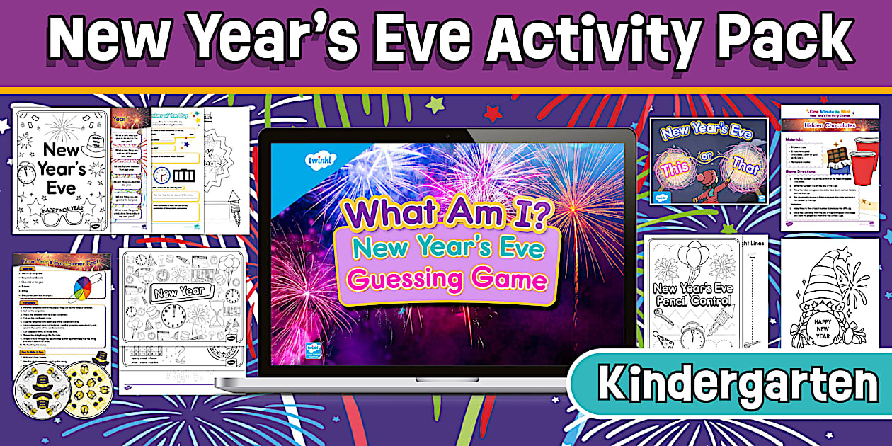 Kindergarten New Year's Eve Activity Pack