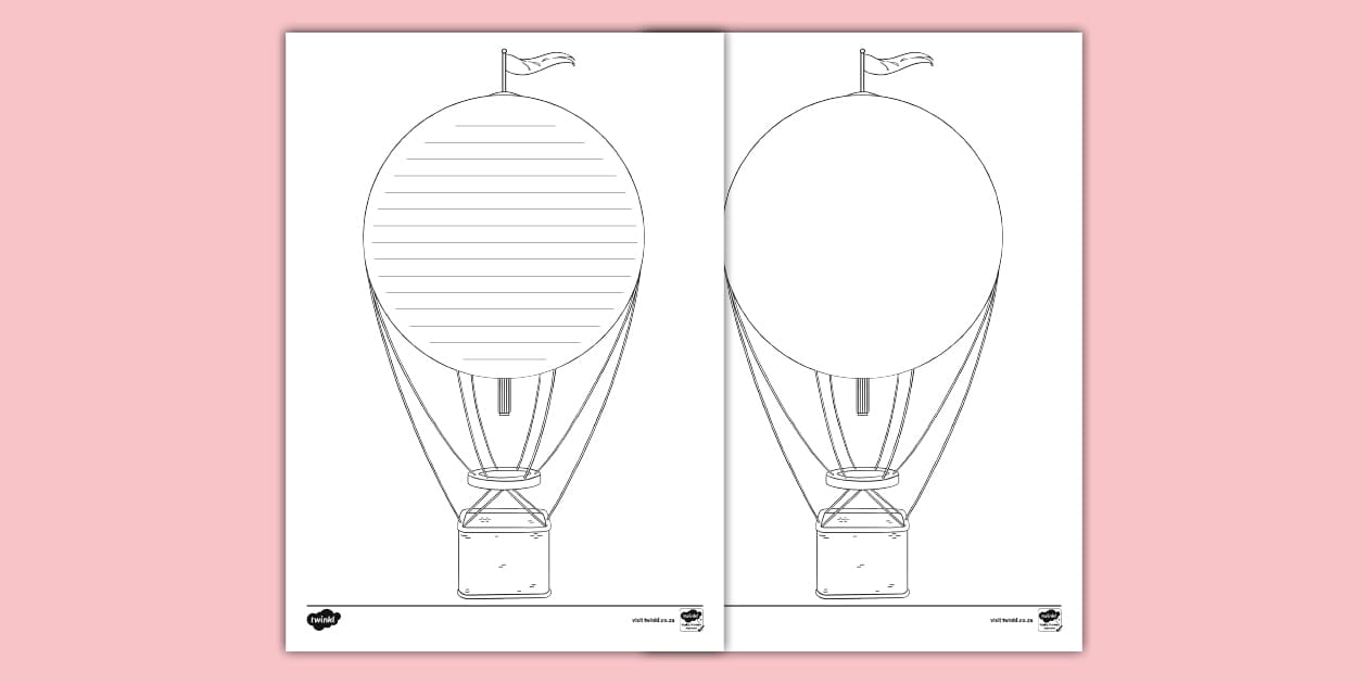 Hot Air Balloon Writing Template (teacher made) - Twinkl