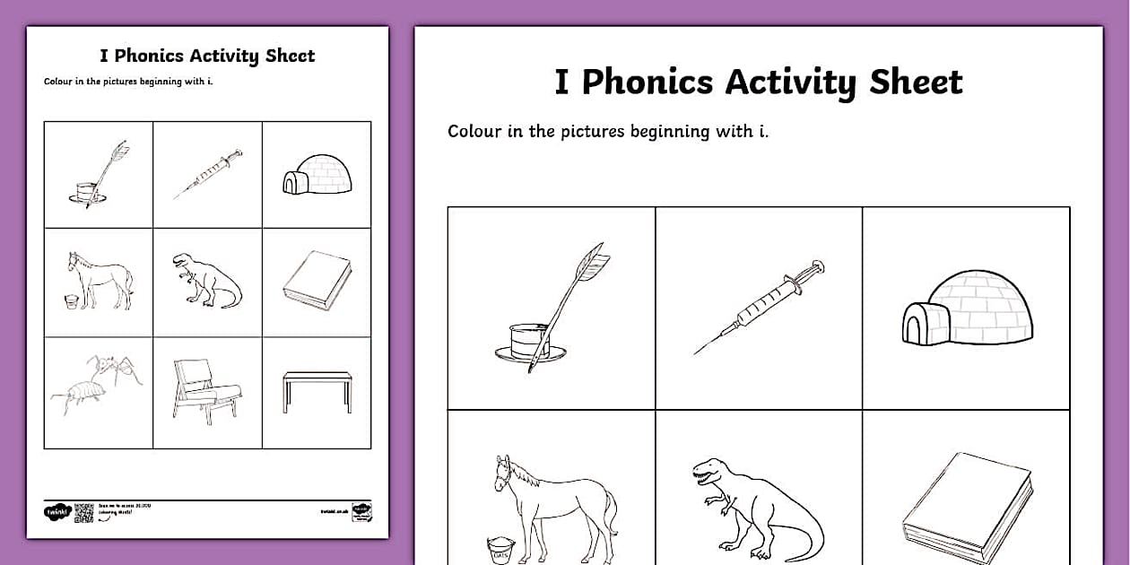 i Phonics Colouring Worksheet resource. (teacher made)