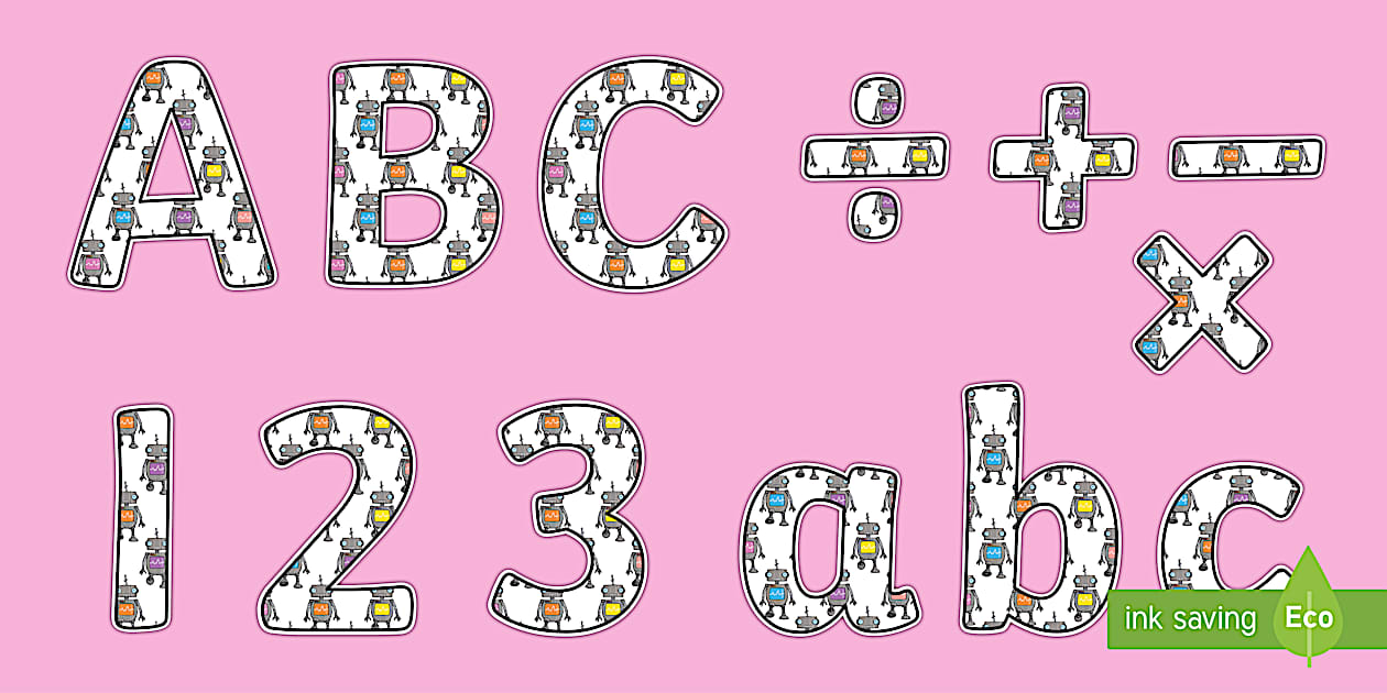 Robot Themed Display Lettering (teacher made) - Twinkl