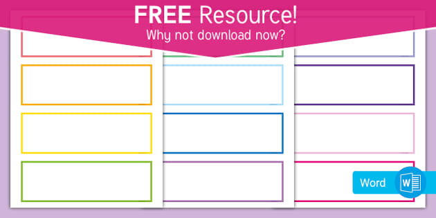 FREE Editable Labels | Blank Classroom Labels (teacher made)