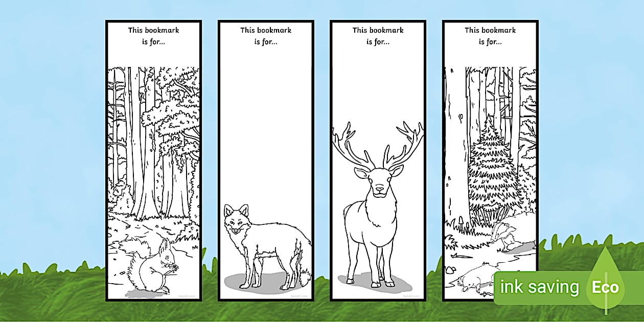 Woodland Wildlife Bookmarks to Colour | Primary Resources