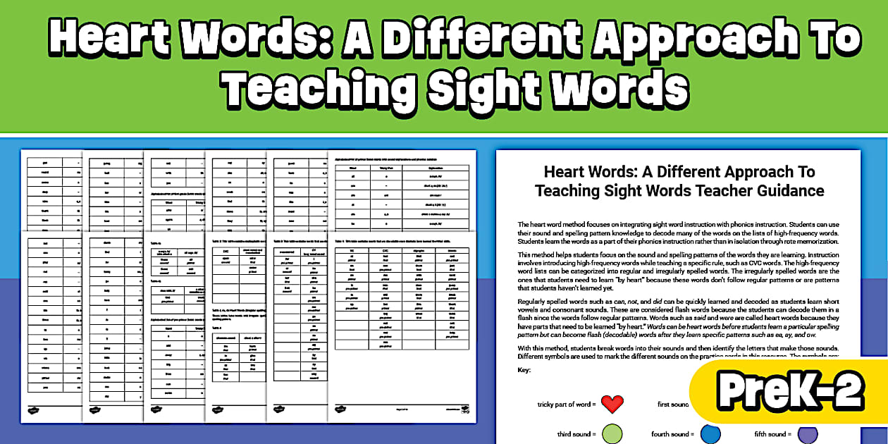 Heart Words: Teaching Sight Words Teacher Guidance