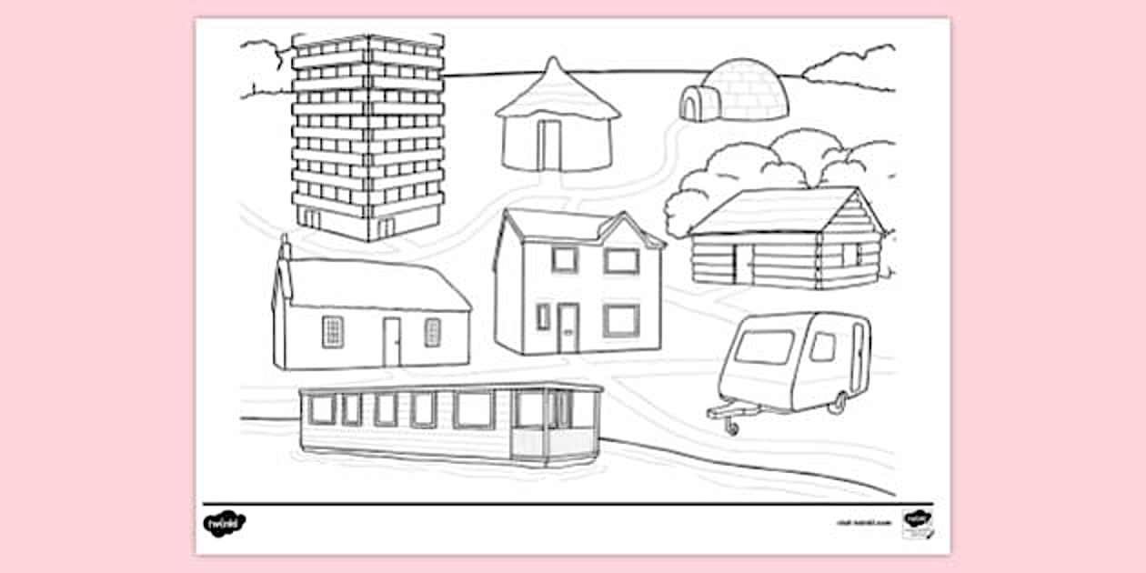Housing Colouring Sheet | Colouring Sheets (Teacher-Made)