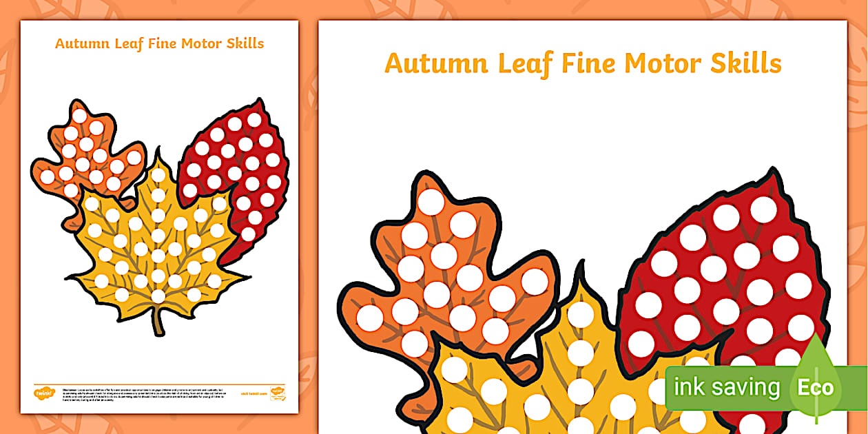 Autumn Leaf Button Placing Fine Motor Skills Activity