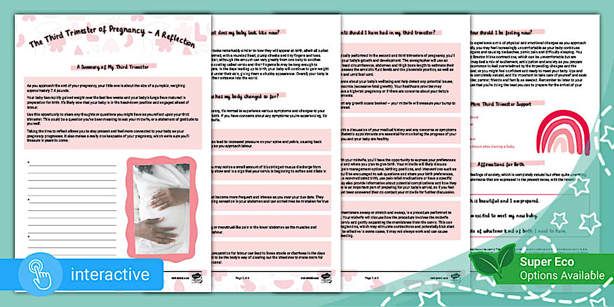 FREE! - Pregnancy - Third Trimester Reflection - Twinkl