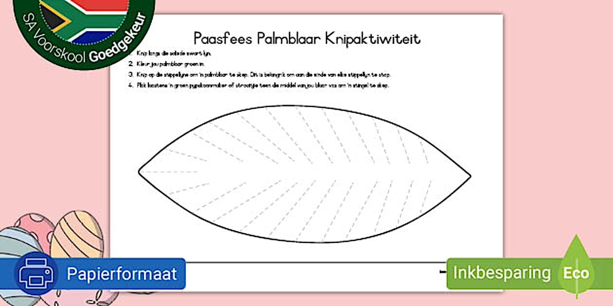 Paasfees: Palmblaar Knipaktiwiteit (teacher made) - Twinkl