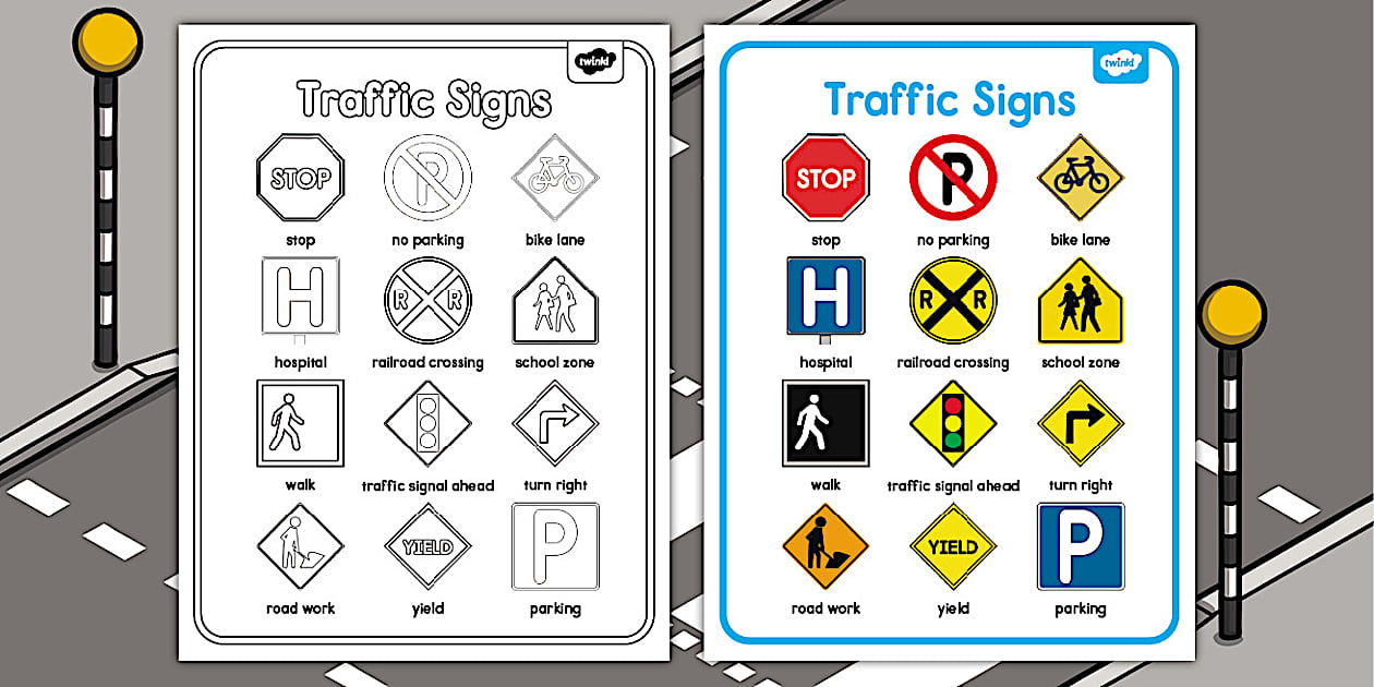 Traffic Signs Poster (teacher made) - Twinkl