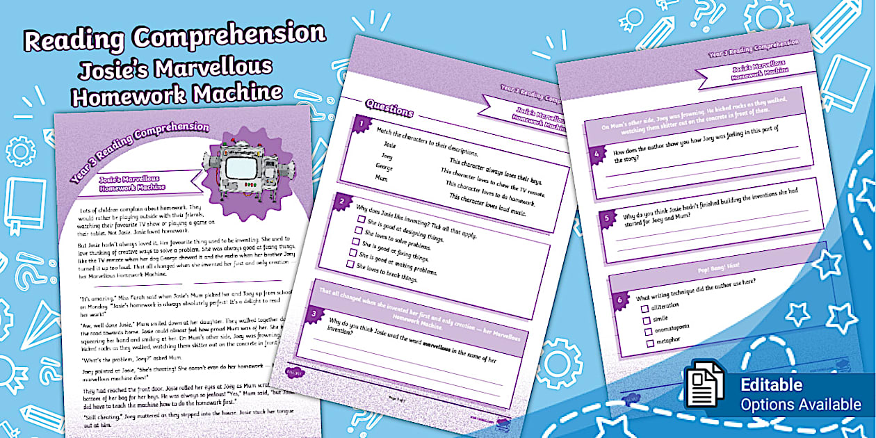 Year 3 Fiction Reading Comprehension Worksheet | Parents