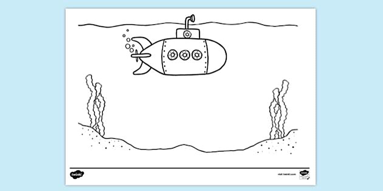 Submarine Under The Sea Colouring Sheet | Colouring Sheets