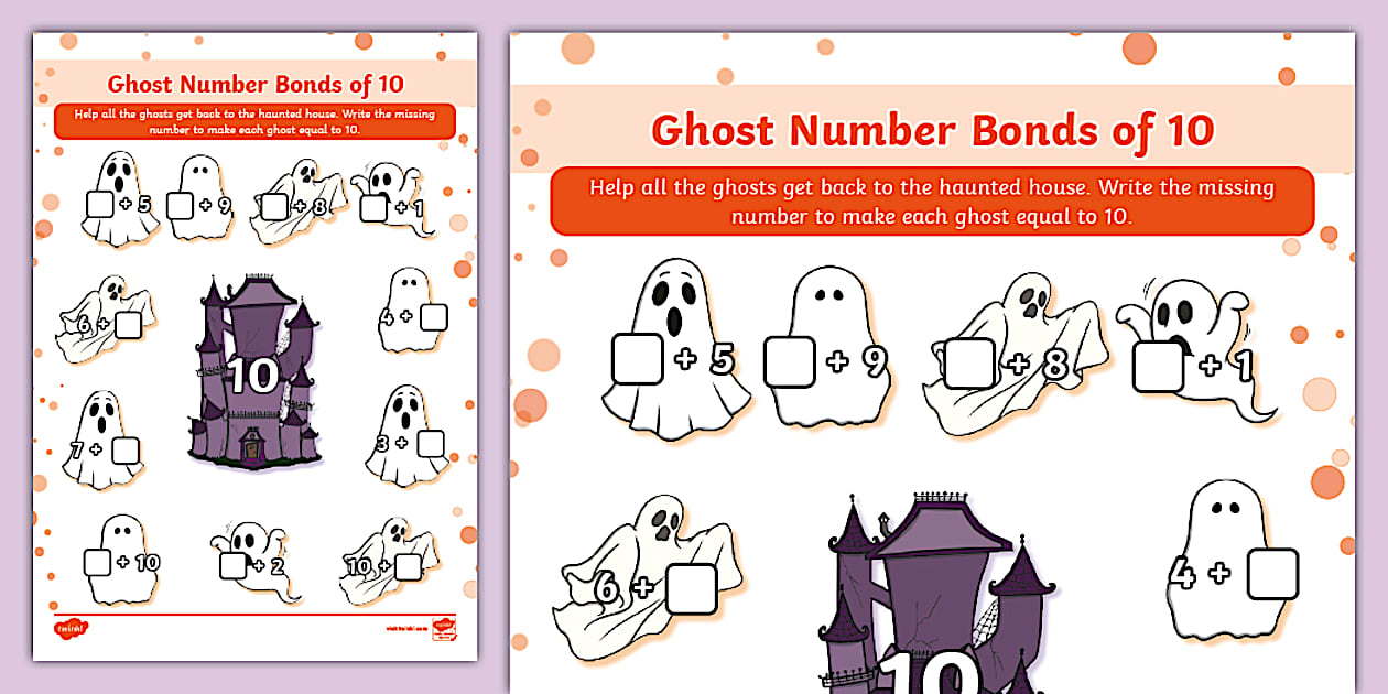 Ghost Number Bonds of 10 Activity - KS1 (Teacher-Made)