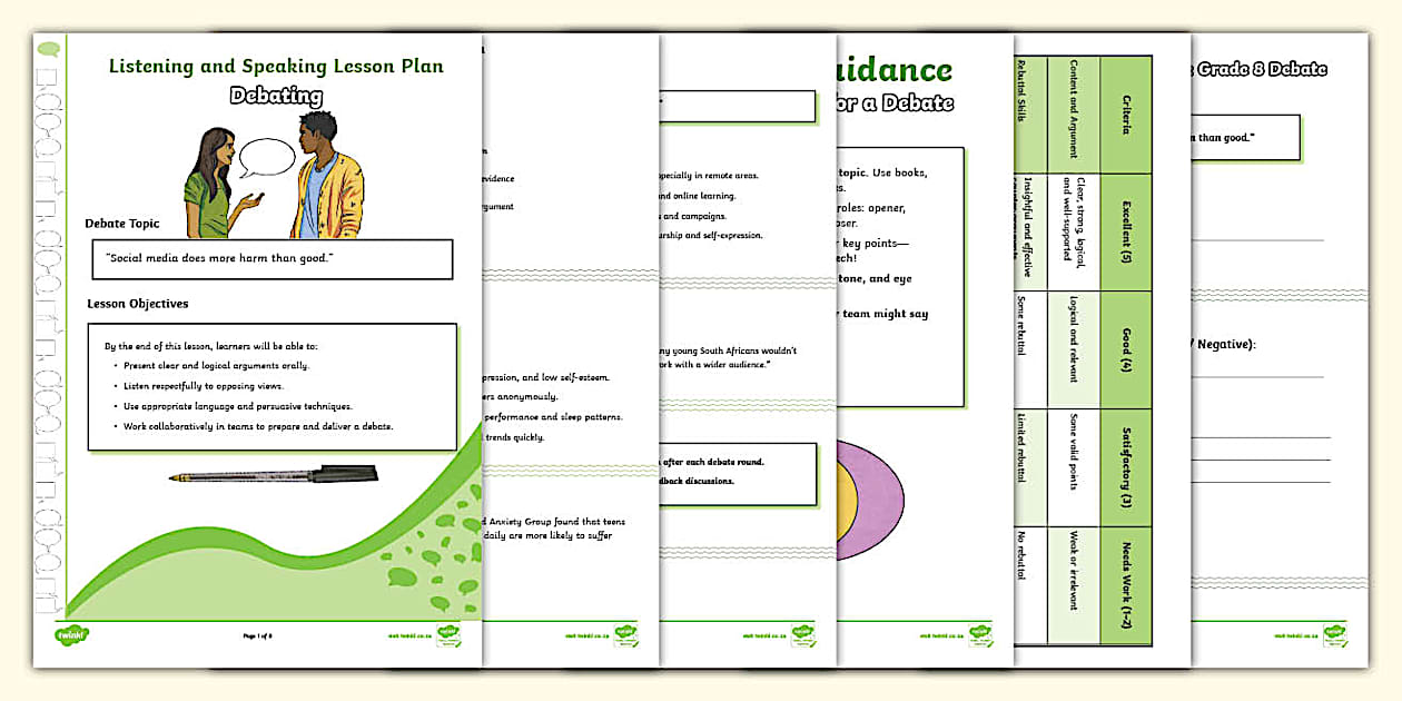 Grade 8 Term 3 Listening & Speaking Lesson Plan: Debating