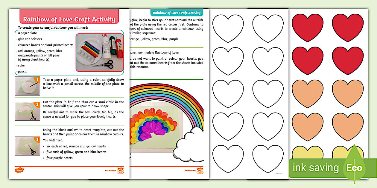 Rainbow of Love Craft Activity (teacher made) - Twinkl