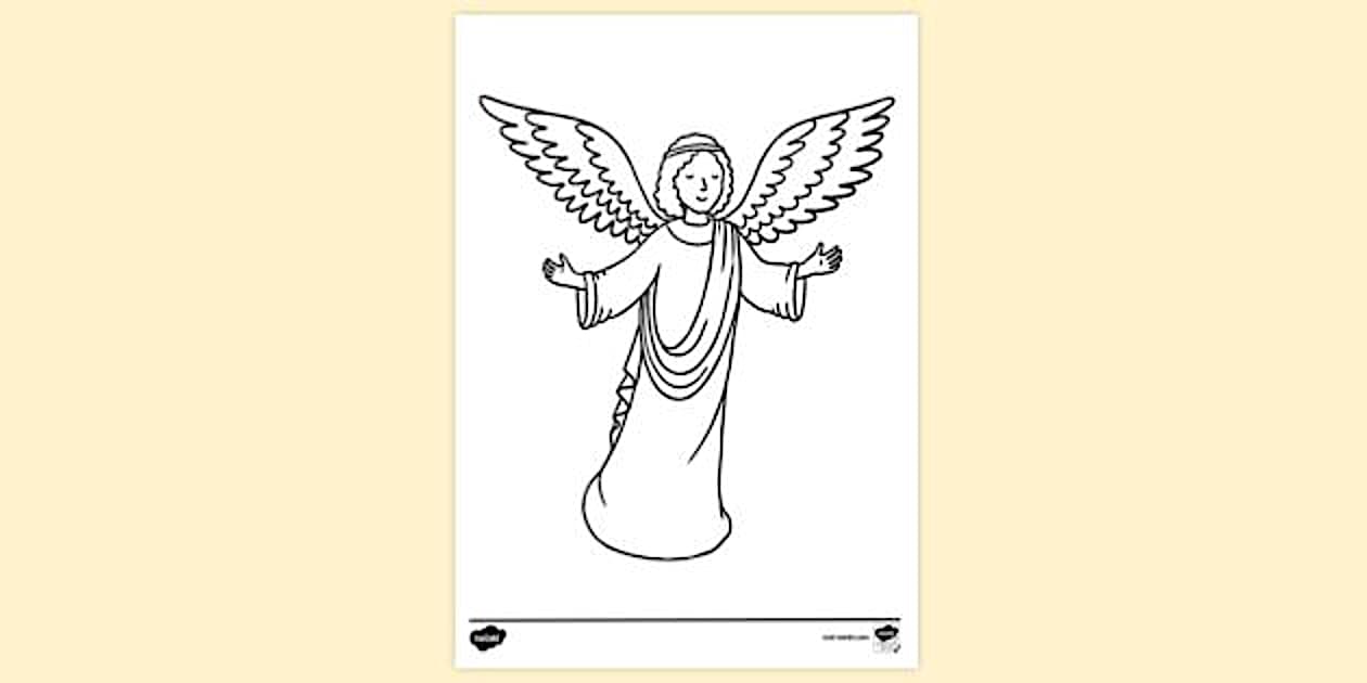 Colouring Page Christmas Angel (ティーチャーメイド)