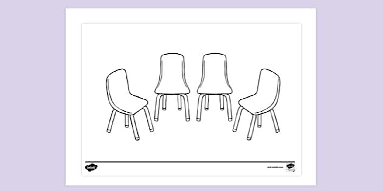 4 Chairs Colouring Sheet - Colouring Sheets (teacher made)