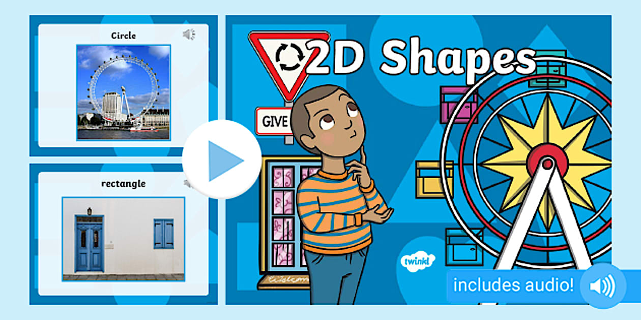2D Shapes Photo Audio PowerPoint (teacher made) - Twinkl