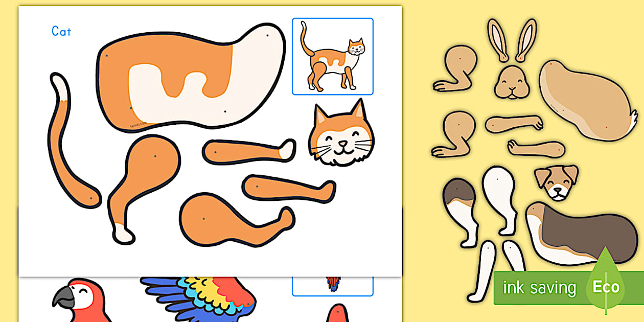 Pets Split Pin Craft (teacher made) - Twinkl