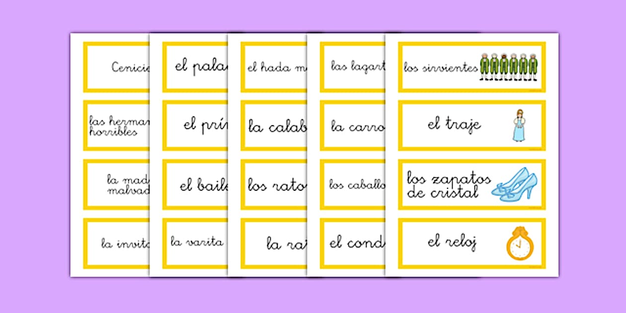 Tarjetas de vocabulario: La Cenicienta
