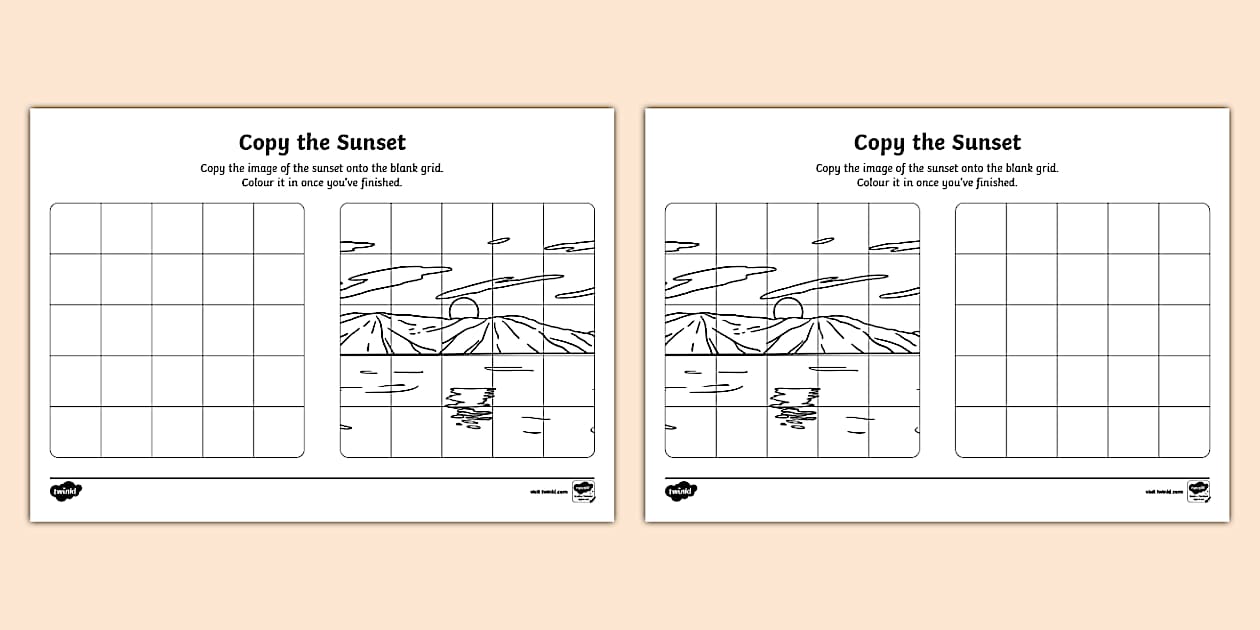 Copy the Sunset Worksheet (Teacher-Made) - Twinkl
