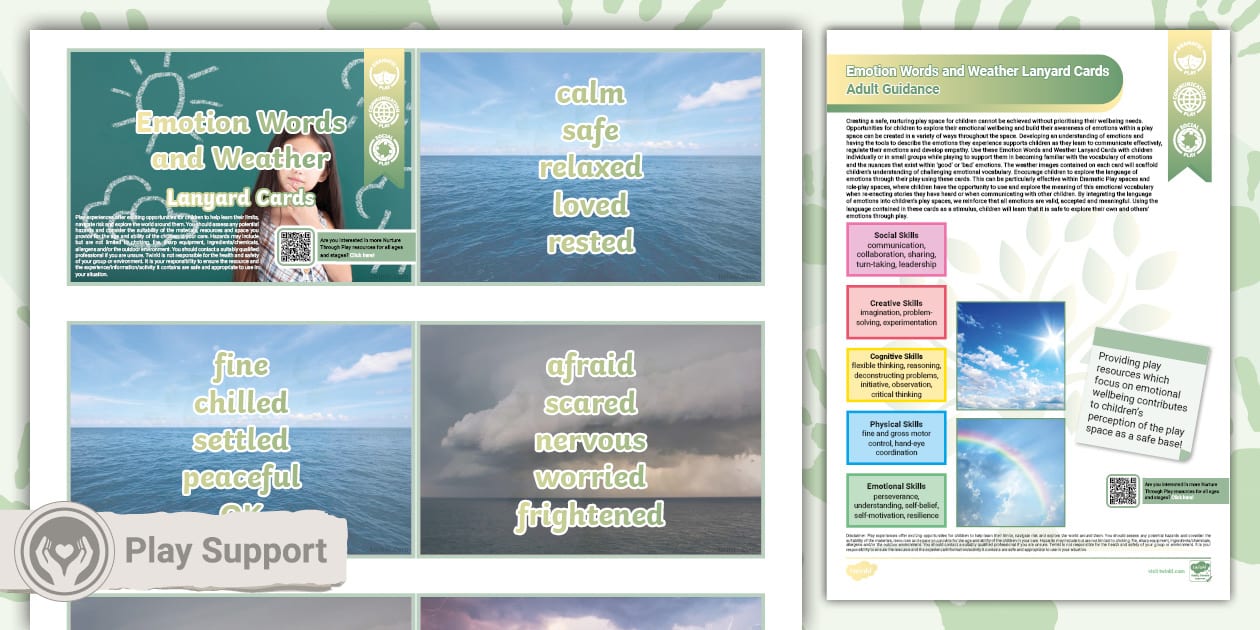 Emotion Words and Weather Lanyard Cards (teacher made)