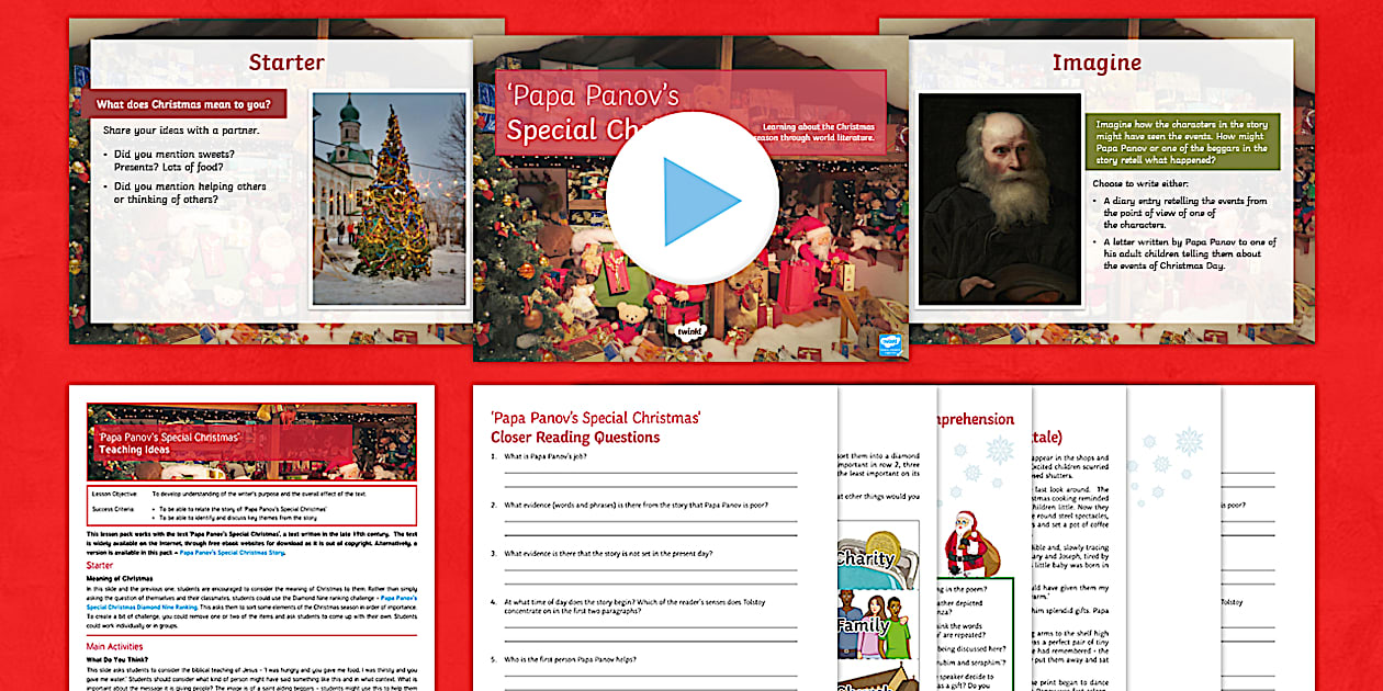 Editable KS3 English Christmas Lesson Pack to Support Teaching on Papa ...