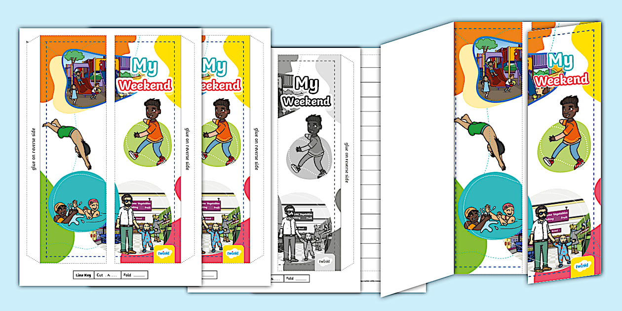 My Weekend Folding Writing Template (teacher made) - Twinkl