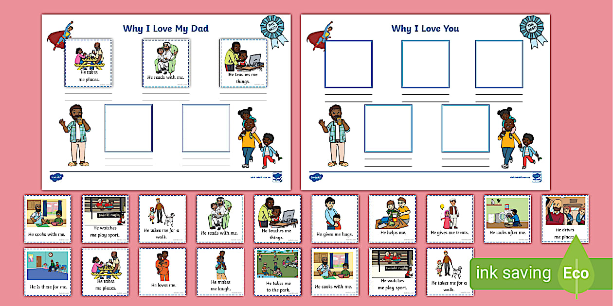 Why I Love My Dad Inclusion Activity Sheet