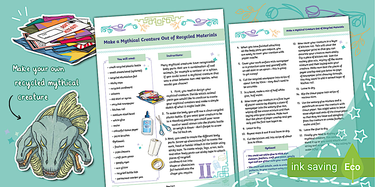 Mythical Creatures Craft (With Recycled Materials) - Twinkl