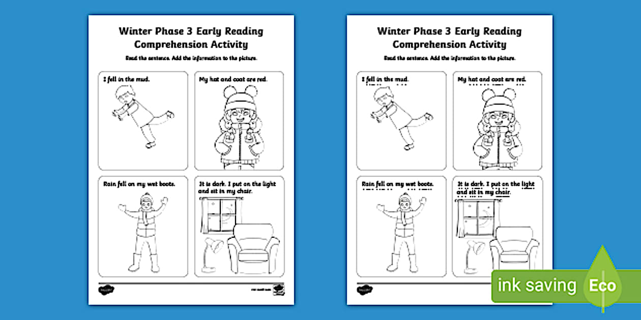 Winter-Themed Phase 3 EYFS Reading Comprehension Activity
