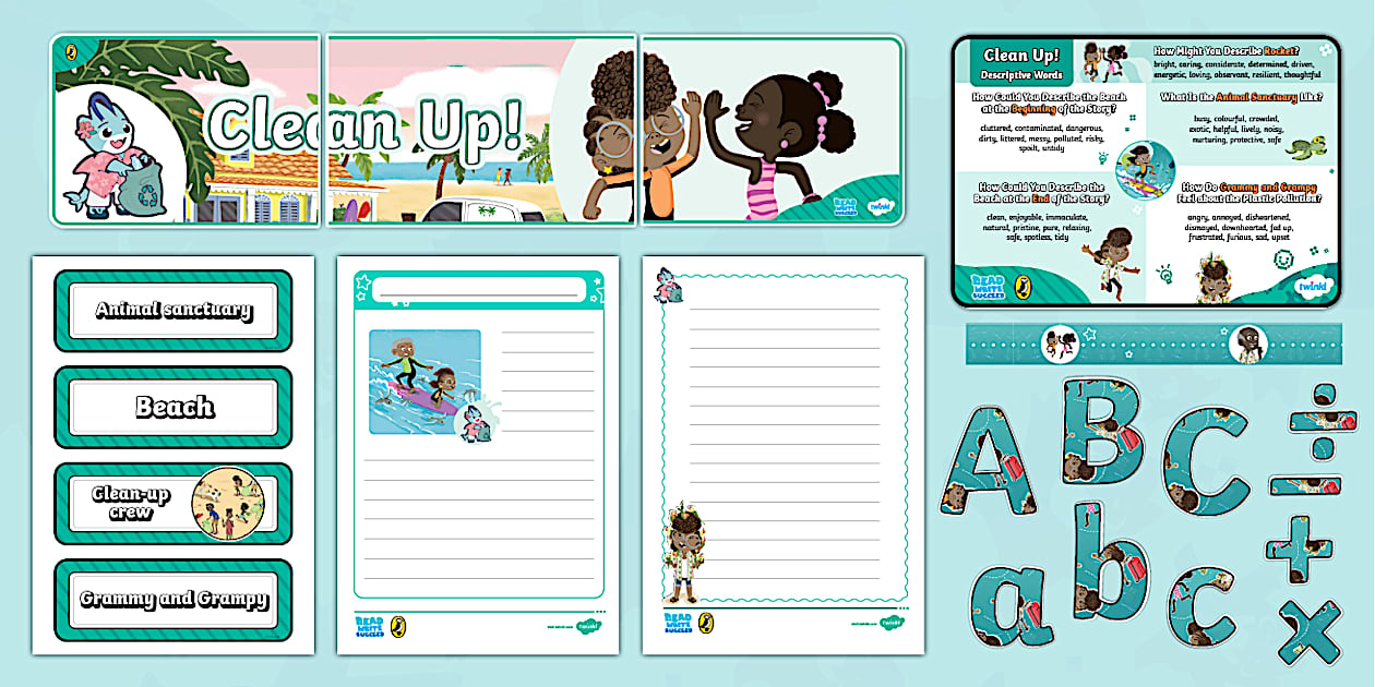 FREE! - Read, Write, Succeed: Year 1 Clean Up Display Pack