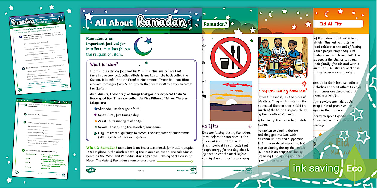 Ramadan Reading Comprehension (Ages 5 - 7) (Teacher-Made)