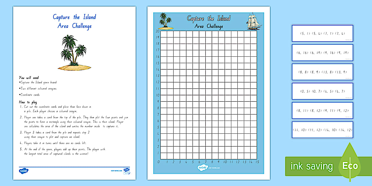 Coordinates and Area Island Game (Teacher-Made) - Twinkl