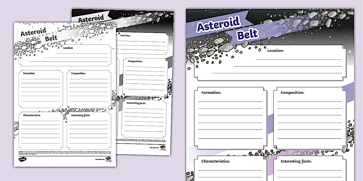 Asteroid Belt Fact File Template (Teacher-Made) - Twinkl