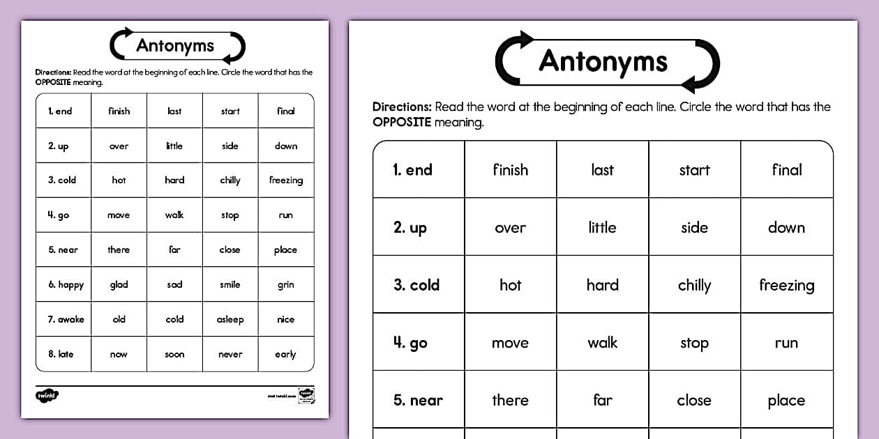 Vocabulary Building with Synonyms and Antonyms | Twinkl USA