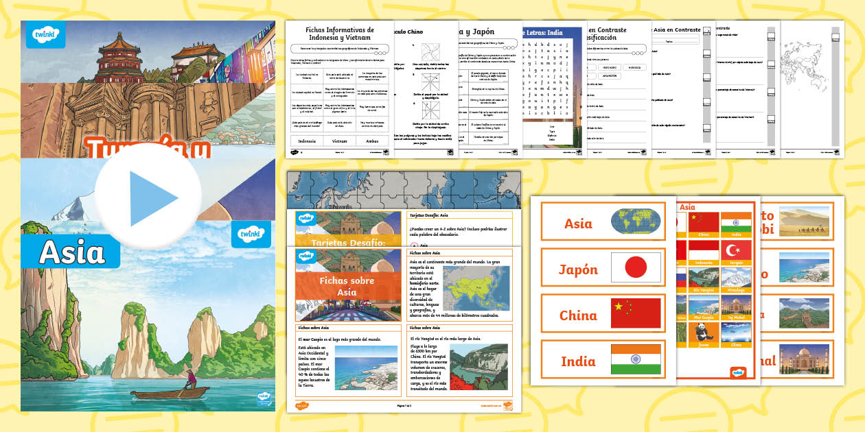 Pack Asia: Geografía de Asia - Apoyo para Planificación