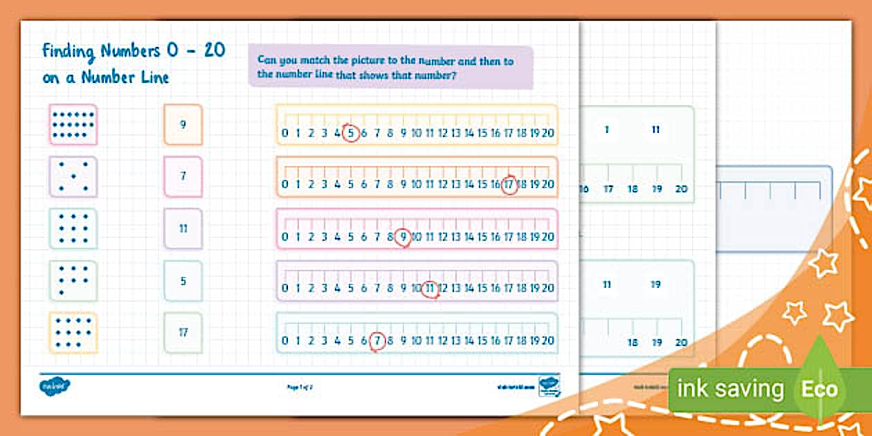 👉 Finding Numbers 0 - 20 on a Number Line (Ages 5 - 6)
