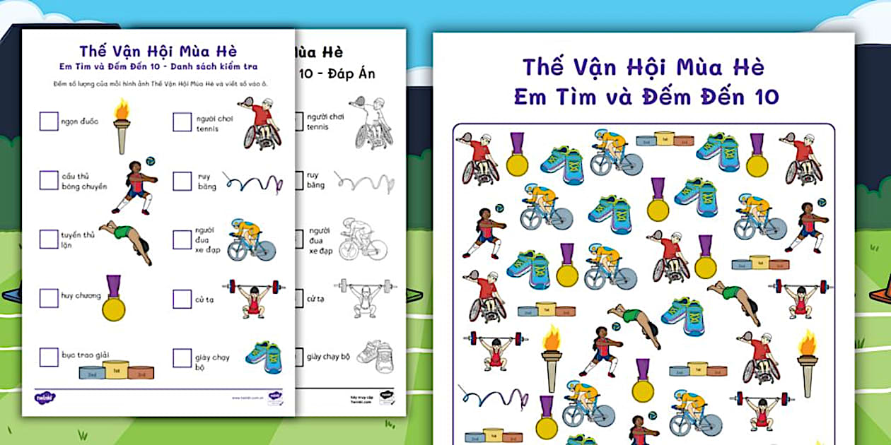 Tìm và Tập Đếm Đến 10 Chủ Đề Thế Vận Hội