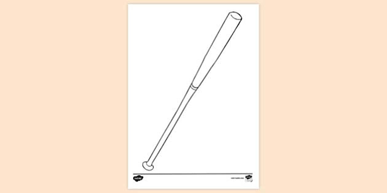 Colouring Page Of Baseball Bat | Colouring Sheets - Twinkl