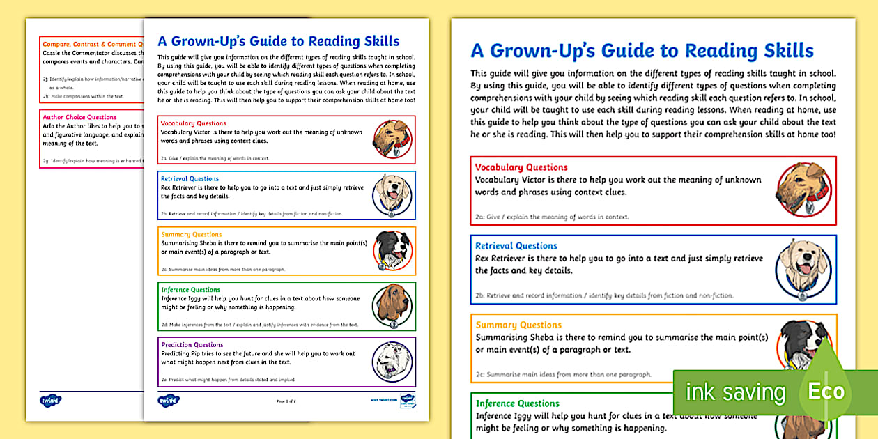 Guide to Reading Skills Parent and Carer Information Sheet