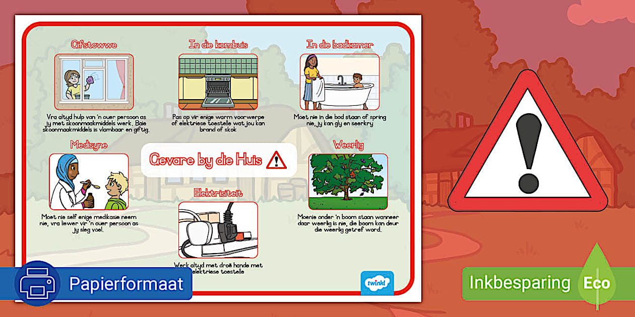 Gevare by die Huis Vertoonplakkaat (teacher made) - Twinkl