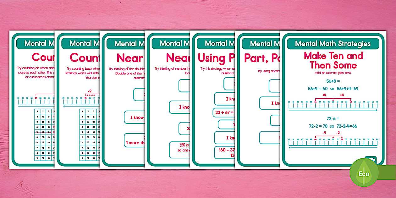 Mental Math Strategies Posters (Hecho por educadores)