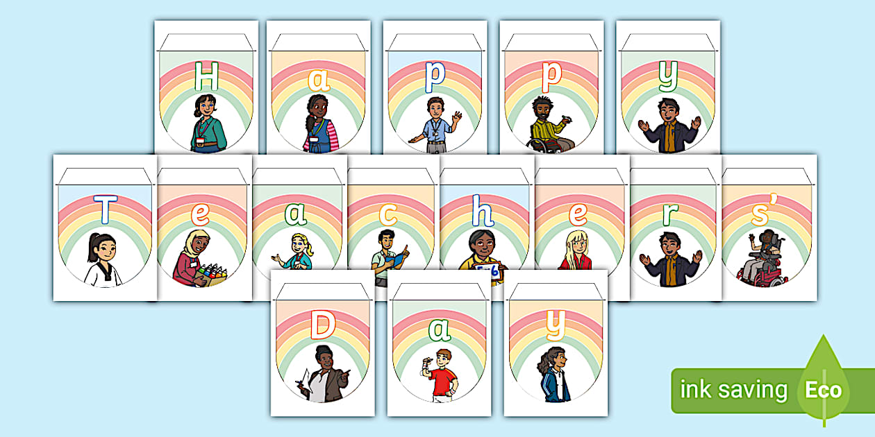 Happy Teachers' Day Bunting - KS1 - Display