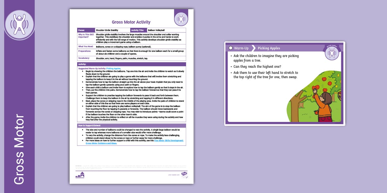 Fine Motor Skills Gross Motor Activity: Balloon Volleyball