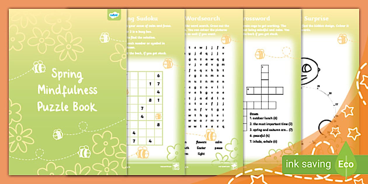 Spring Mindfulness Puzzle Book (teacher made) - Twinkl