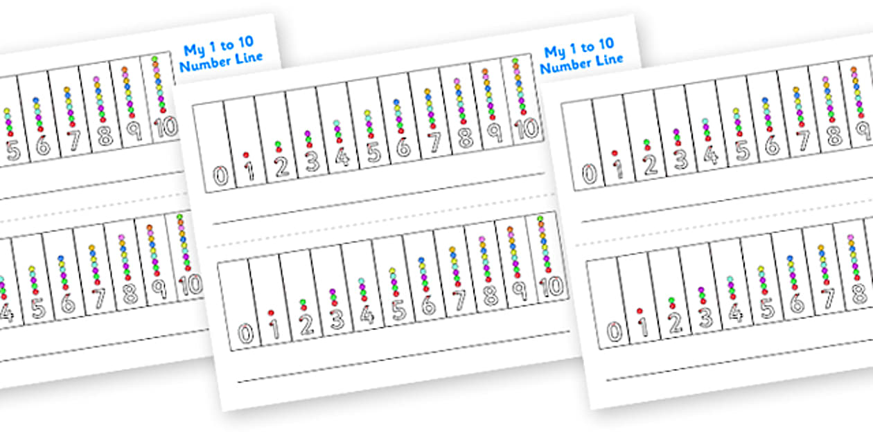 Objects Number Line Template 0-10 - EYLF - Maths - Twinkl