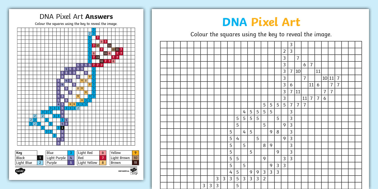 DNA Pixel Art Template (teacher made) - Twinkl