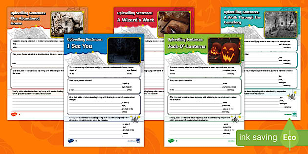 UKS2 Uplevelling Scary Sentences Worksheets (Teacher-Made)