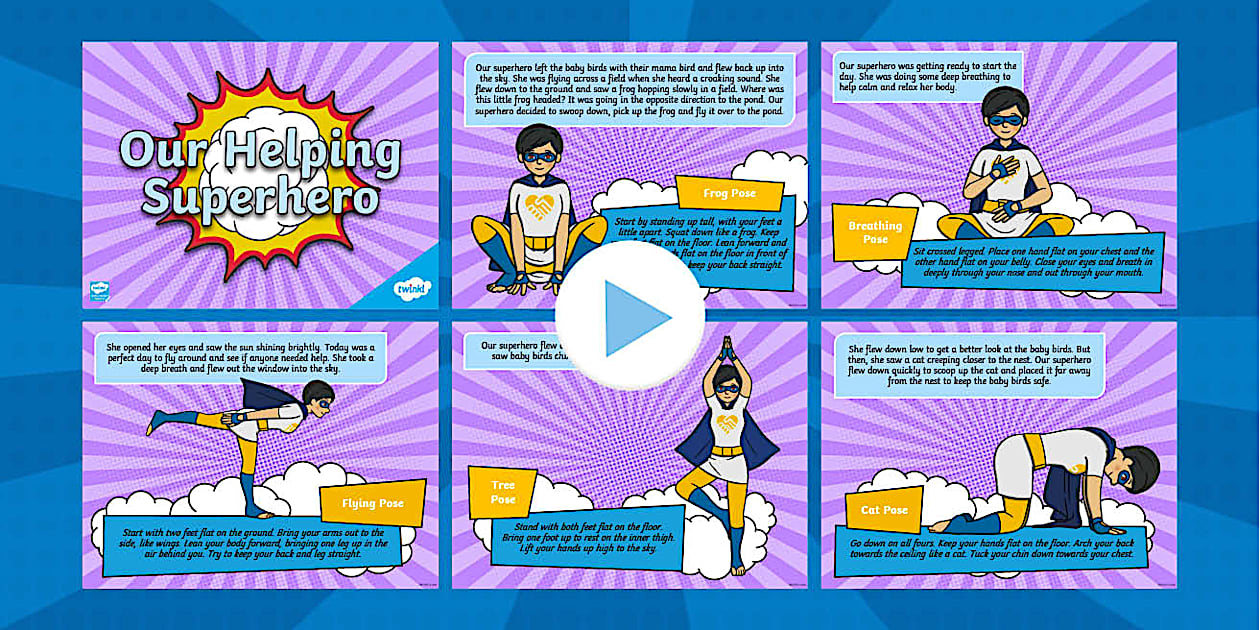 Superhero Yoga Story (teacher made) - Twinkl